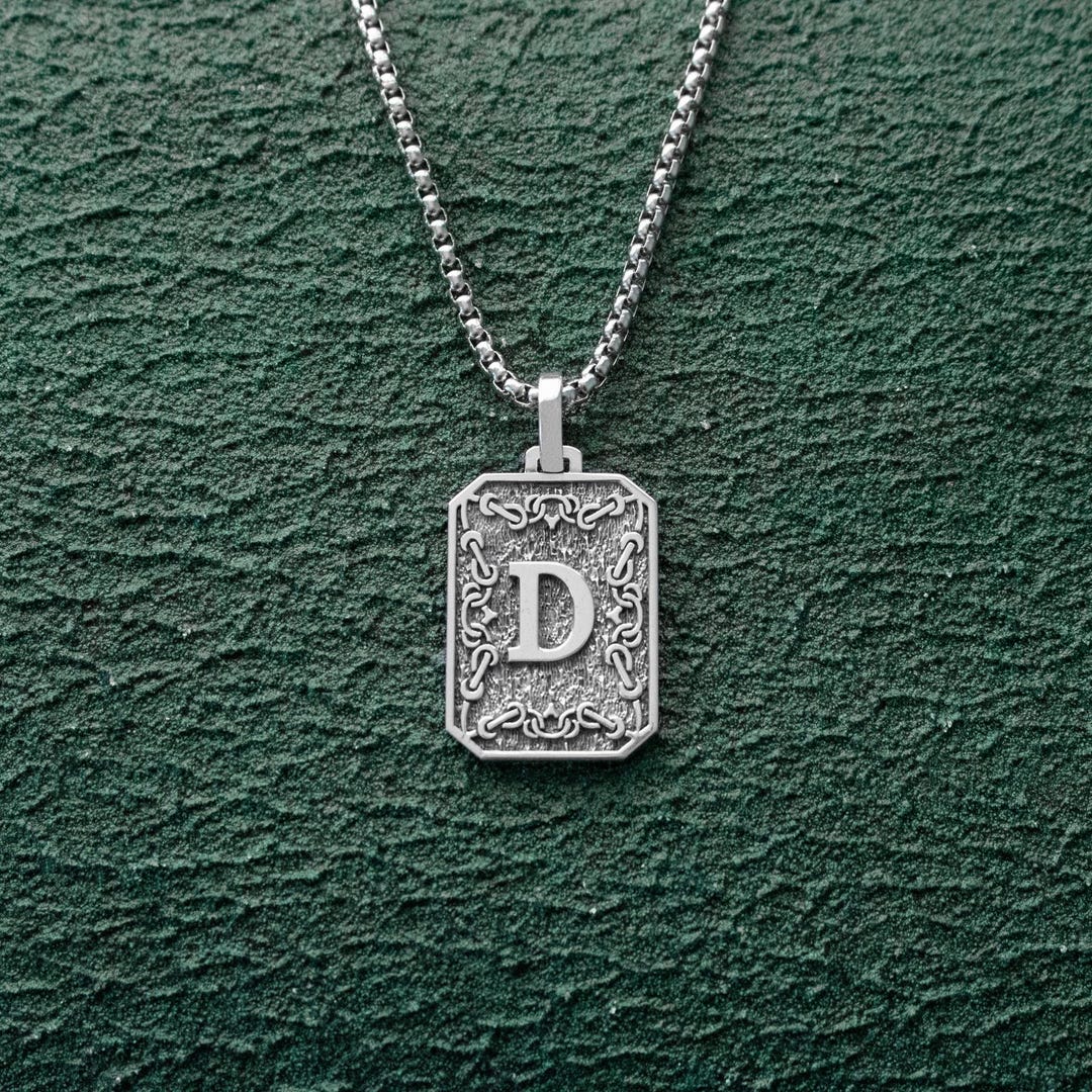Celtic Engraved Letter Necklace Pendant Celtic Knot Vintage Style ...