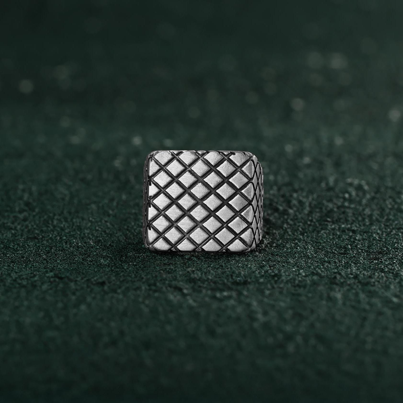 Crossed Engraving Signet Ring Men Old Money Aesthetic Chunky Silver ...