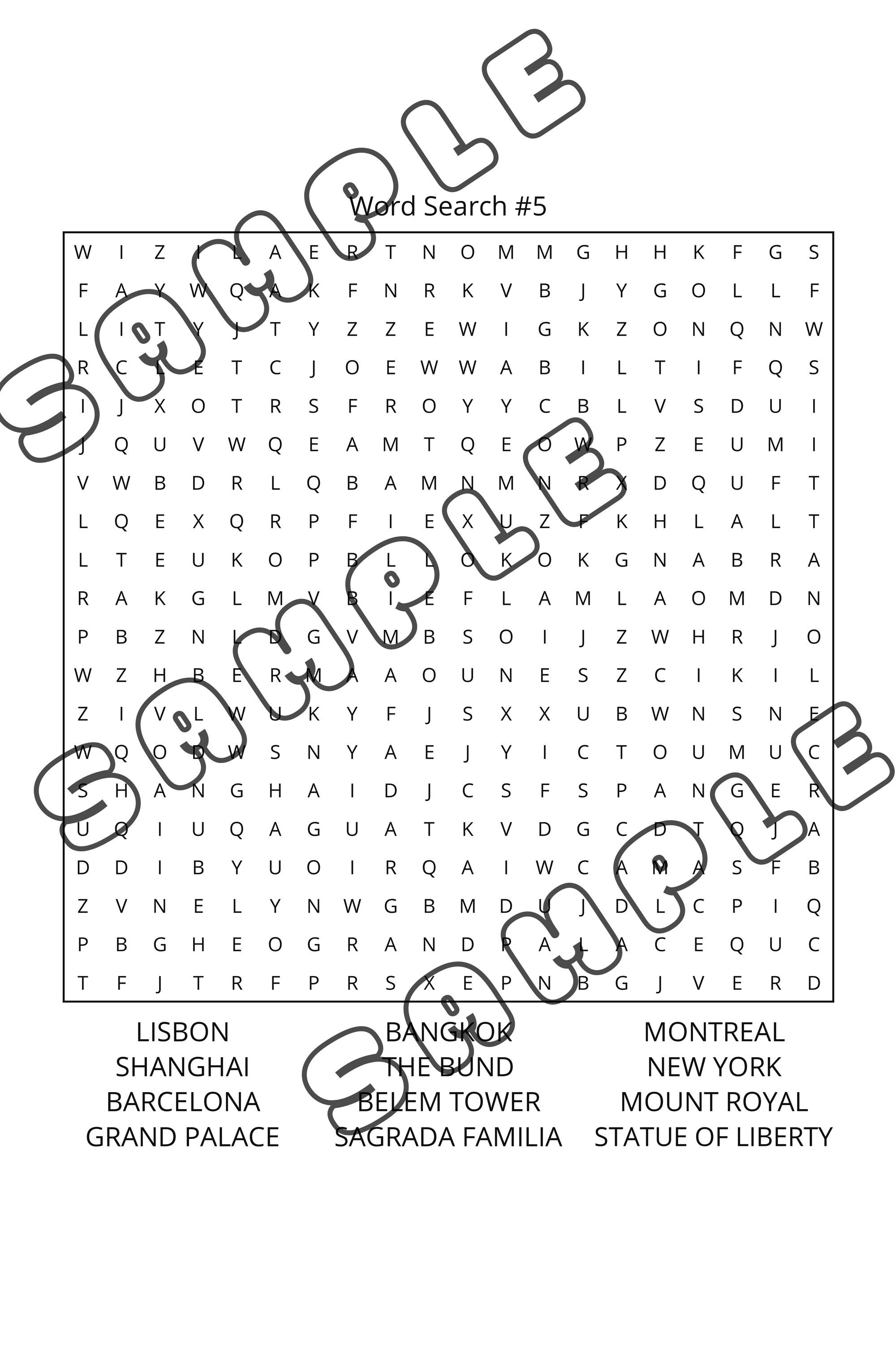 Cities Word Search | Puzzle Book | Instant Download - Etsy