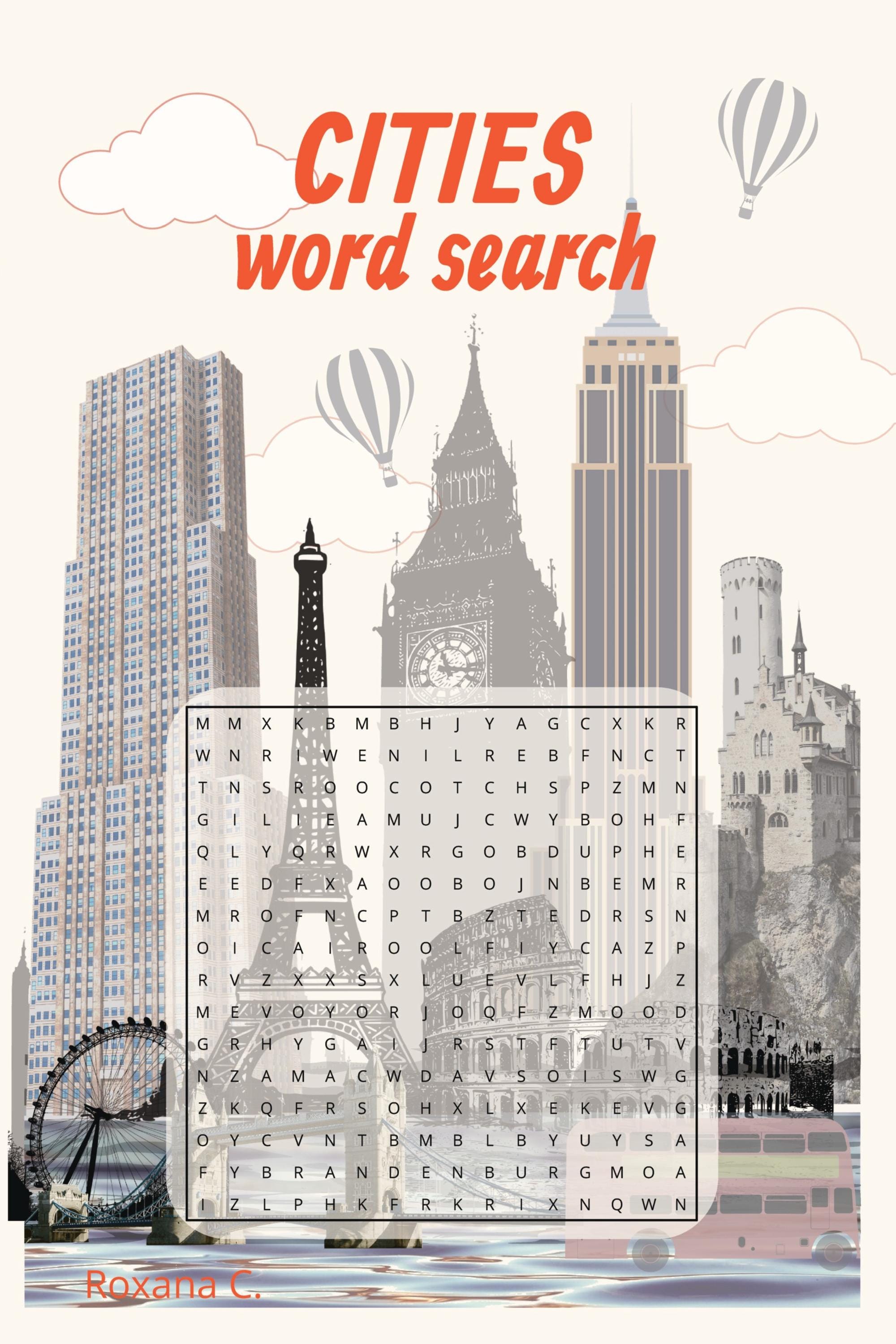 Cities Word Search | Puzzle Book | Instant Download - Etsy