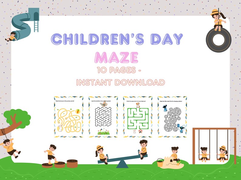 Kids Mazes Printable Pack | 10 Fun A4 Maze Activity Pages | Animal ...