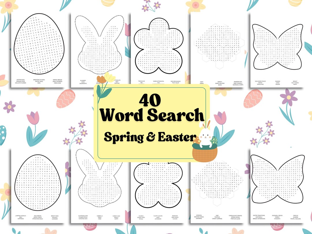 Easter Word Search Puzzles for Kids: Spring Activity, A5 (digital ...