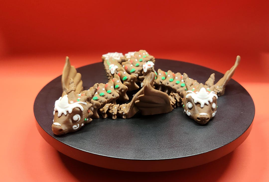 Gingerbread Dragon Holiday Decor articulated Dragon Christmas Ornament ...