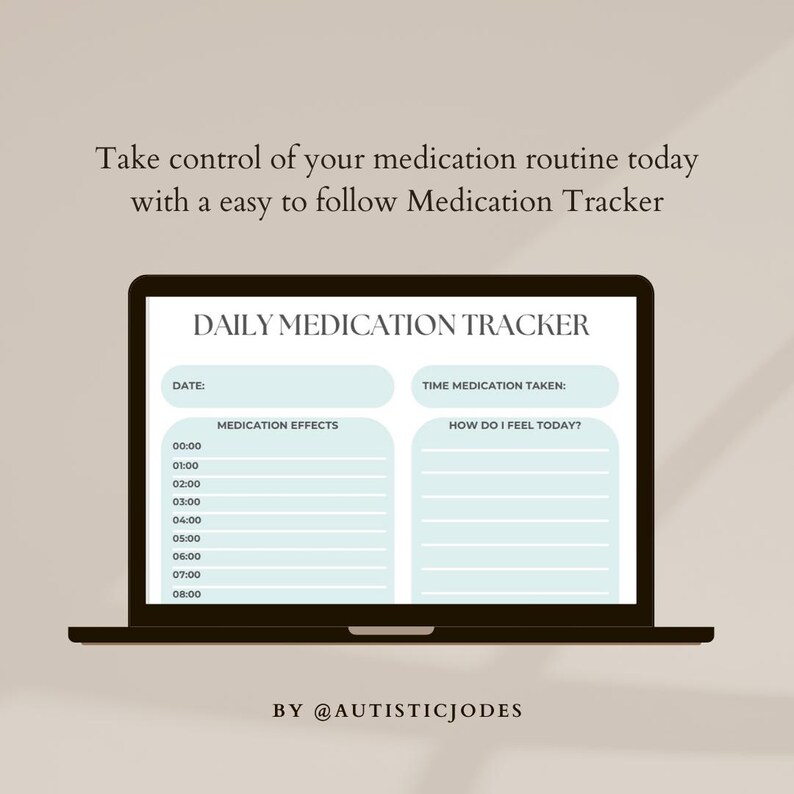 Medication Tracker Digital and Printable Log for Dosage, Effects ...