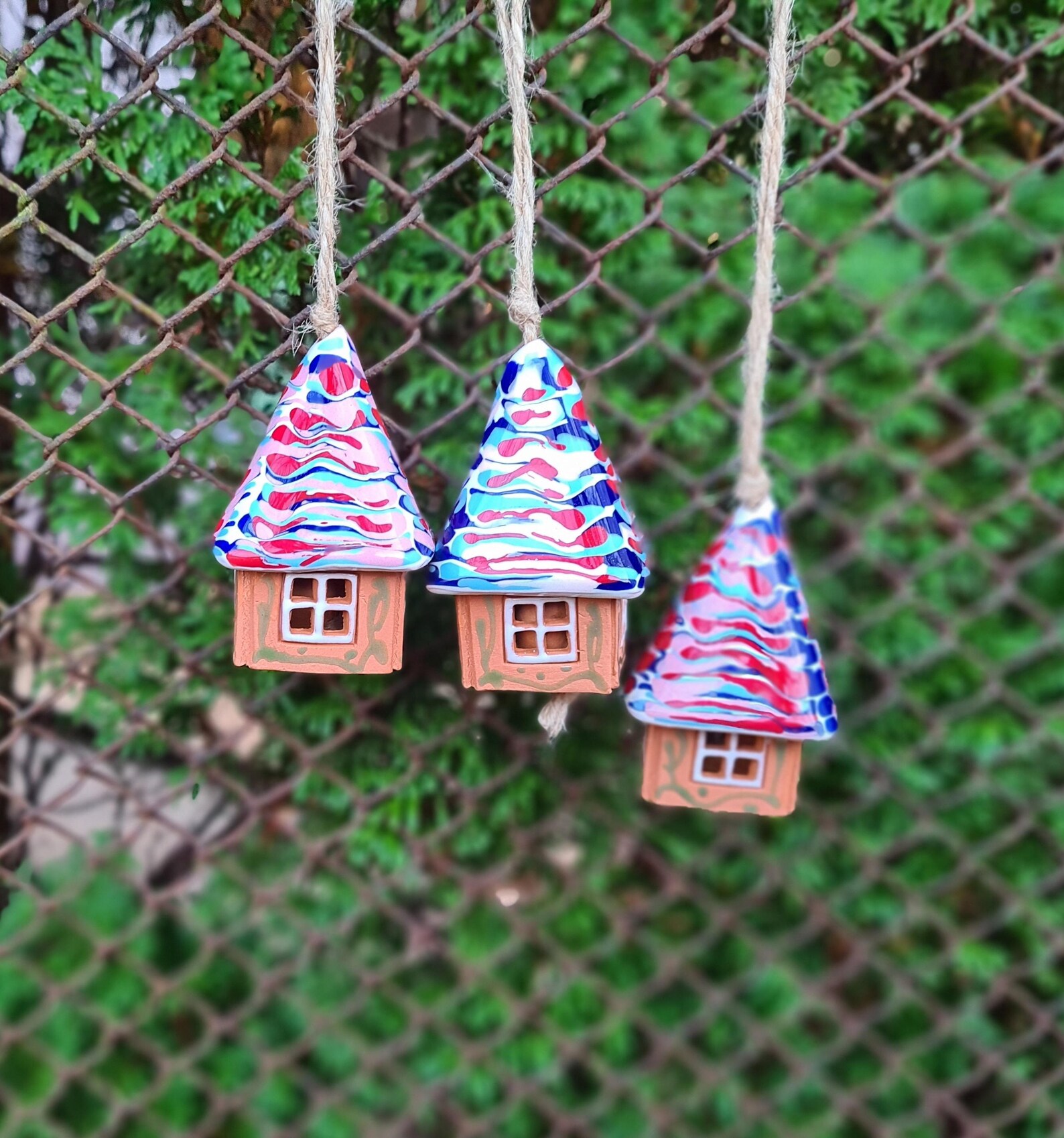 Little Fairy Ceramic House Bell, Christmas or Easter Decoration, Garden ...