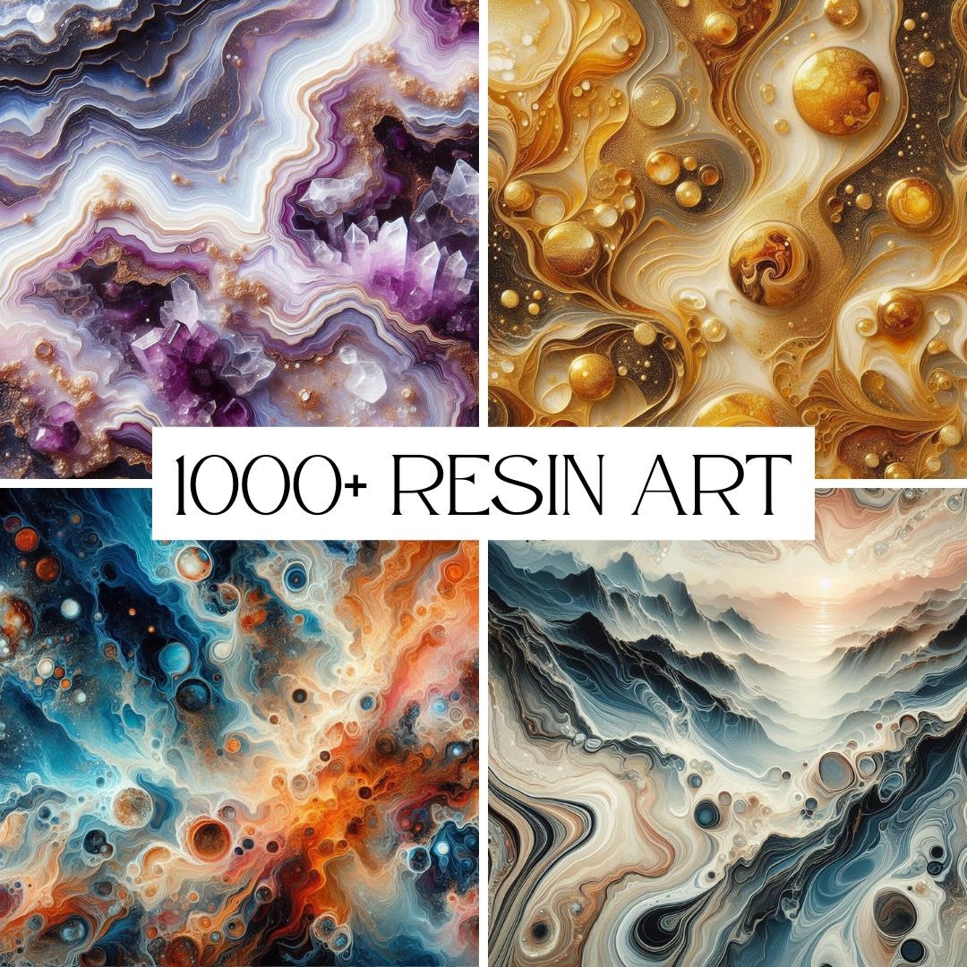 Modern Resin Art Textures: Vibrant DIY Home Decor (PNG Digital Download ...