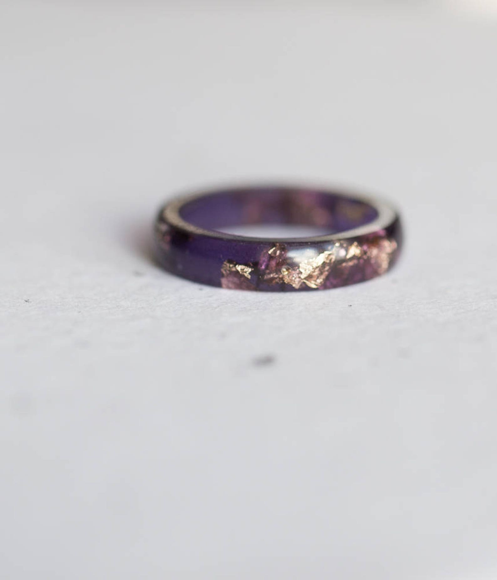 Ultra Violet Resin Ring Stacking Ring Gold Small Smooth Ring - Etsy