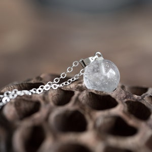 Crystal Quartz Ball Gemstone Sphere Pendant Necklace Healing Jewelry ...