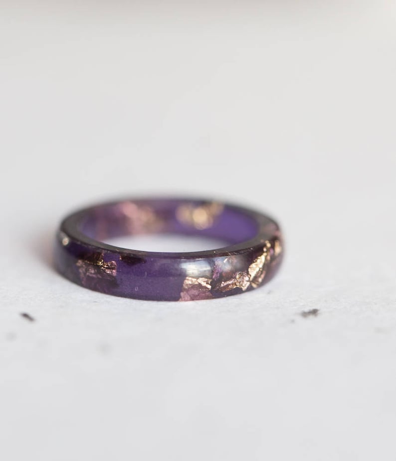Ultra Violet Resin Ring Stacking Ring Gold Small Smooth Ring - Etsy
