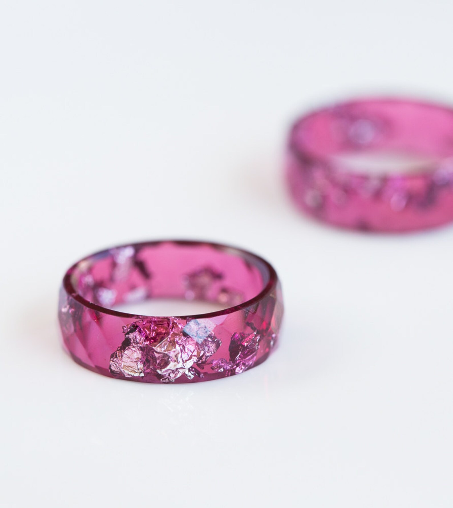 Deep Purple Resin Ring Men Ring Silver Flakes Big Size 10 Size - Etsy UK