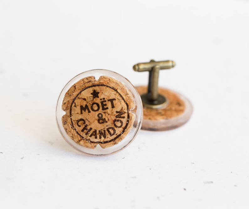 Champagne Cork Men Cufflinks French Wine Groomsmen Gift | Etsy