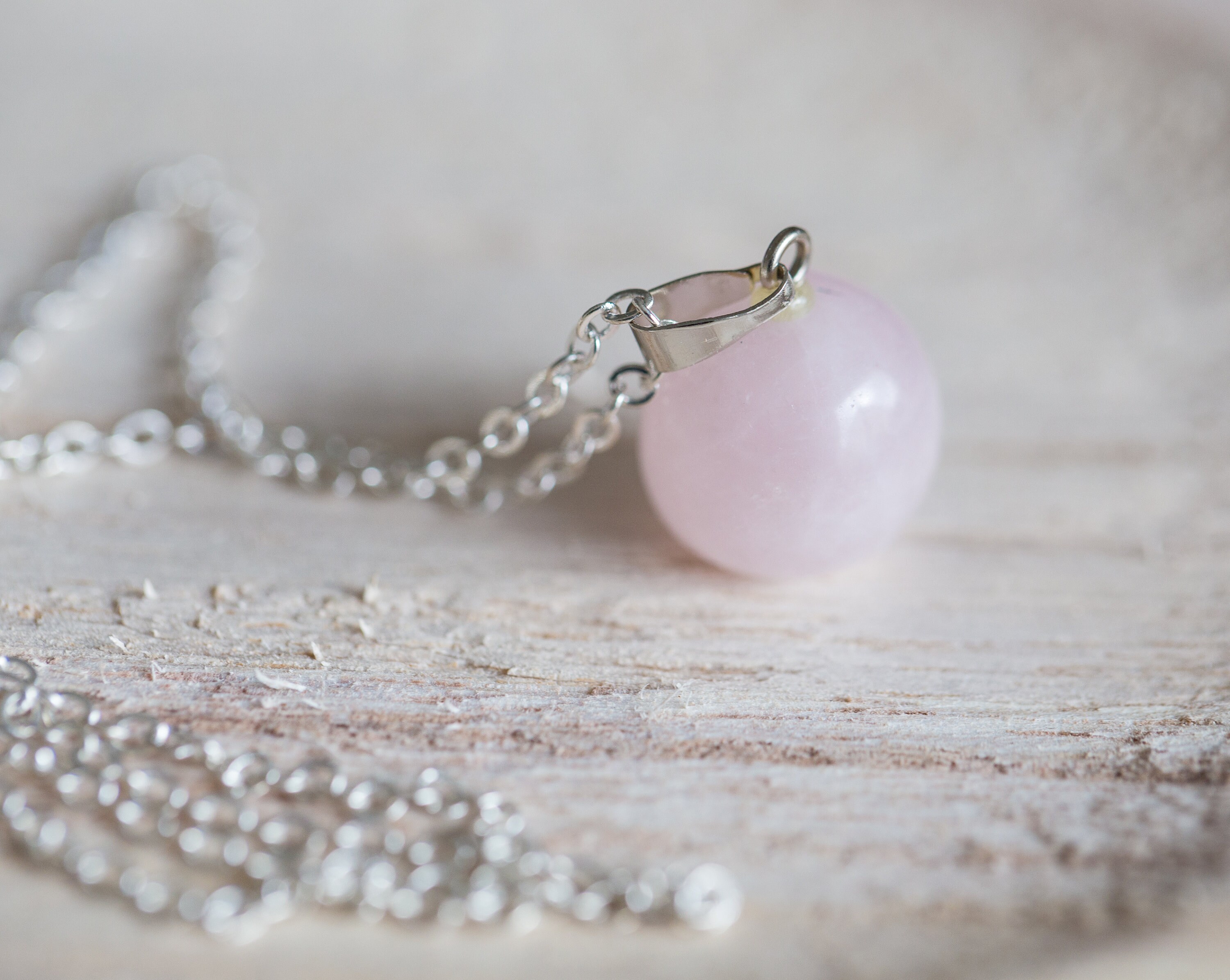 Crystal Quartz Ball Gemstone Sphere Pendant Necklace Healing Jewelry ...