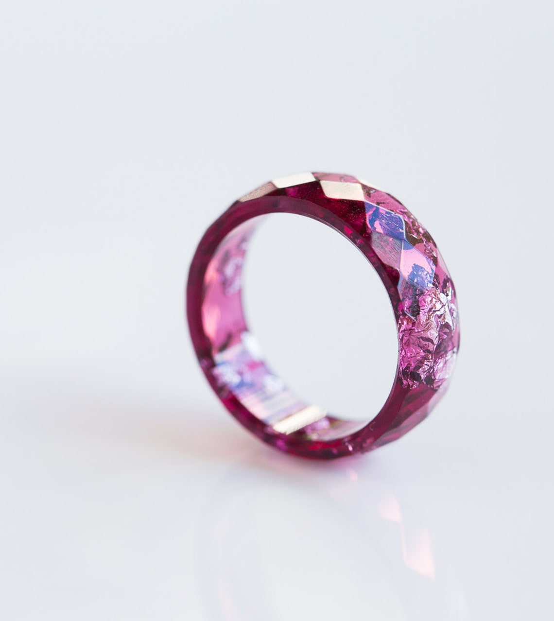 Deep Purple Resin Ring Men Ring Silver Flakes Big Size 10 Size - Etsy UK
