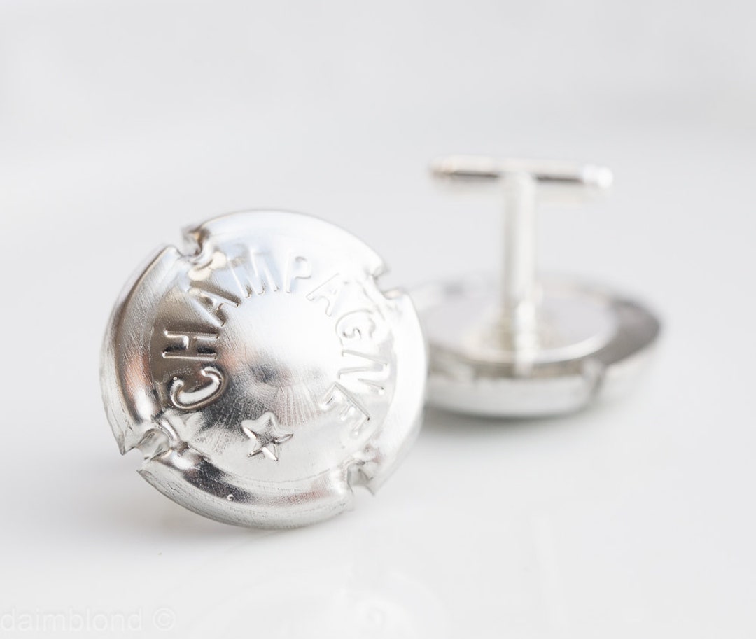Champagne Caps Men Cufflinks Upcycled French Wine Cuff Links for Him ...