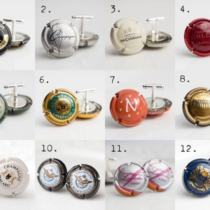Champagne Caps Men Cufflinks Upcycled French Wine Cuff Links for Him ...