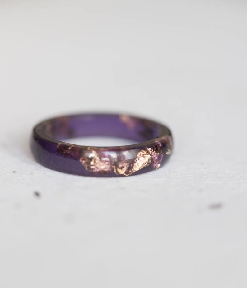 Ultra Violet Resin Ring Stacking Ring Gold Small Smooth Ring - Etsy