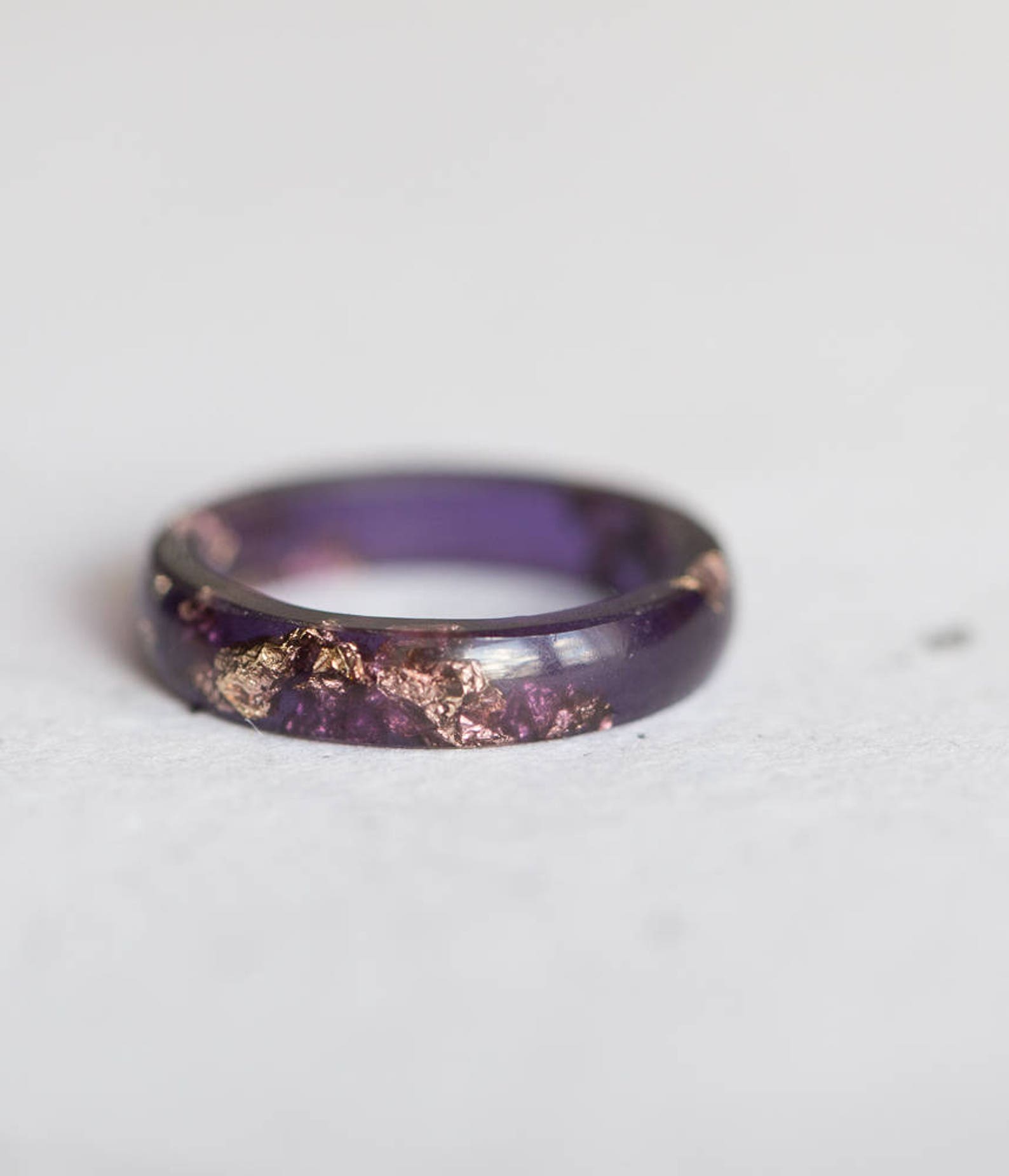 Ultra Violet Resin Ring Stacking Ring Gold Small Smooth Ring - Etsy