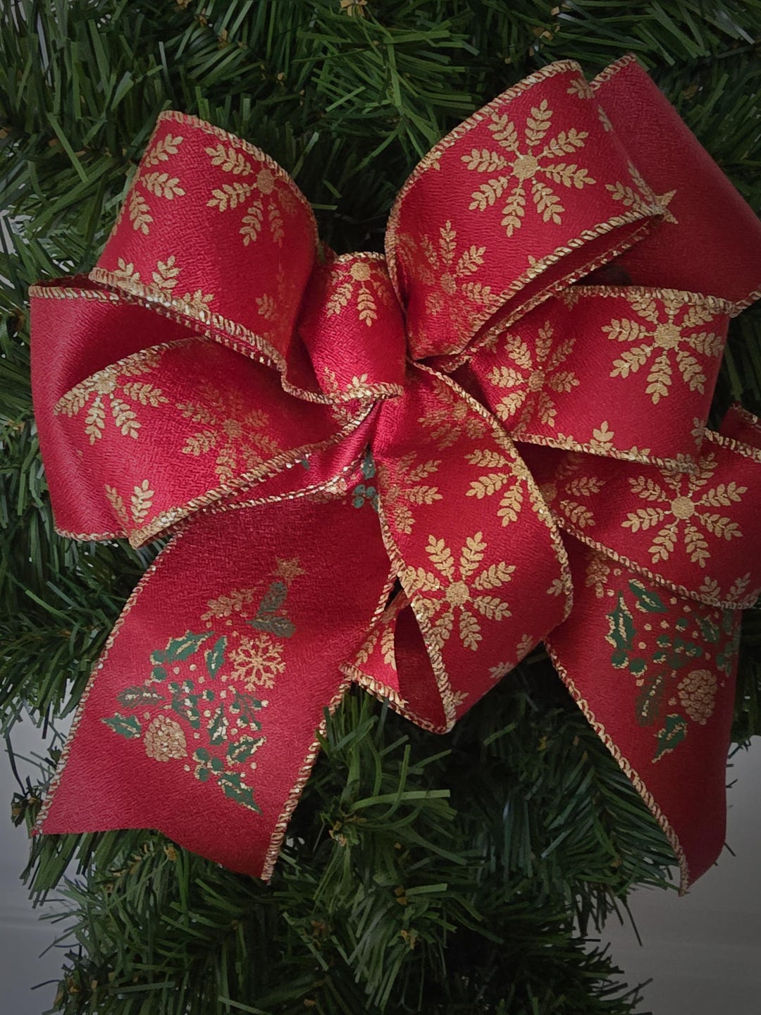Pure Elegance: Red and Gold Christmas Bows Set of 6 - Etsy