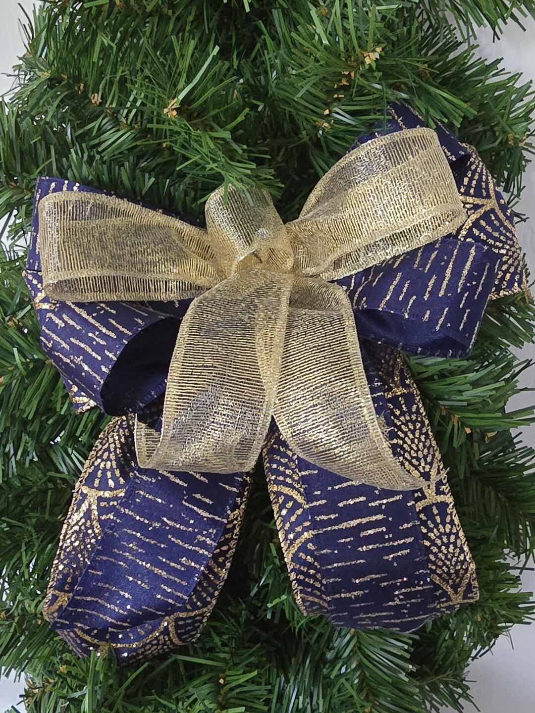 Nautical Nigh: Navy Blue and Gold Christmas Bows - Set of 6 - Etsy