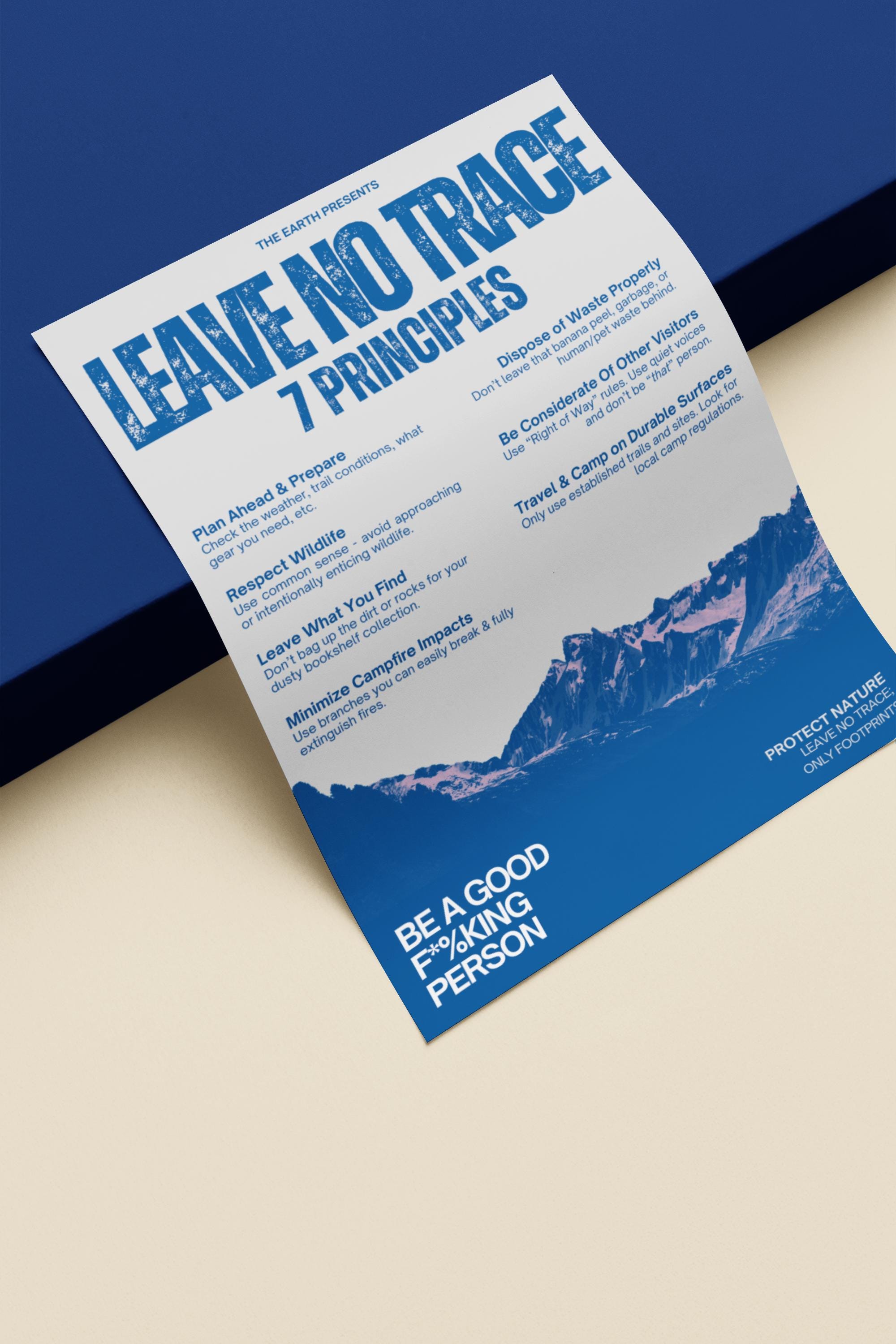 DIGITAL DOWNLOAD | Leave No Trace Principles Printable | Outdoor Ethics ...