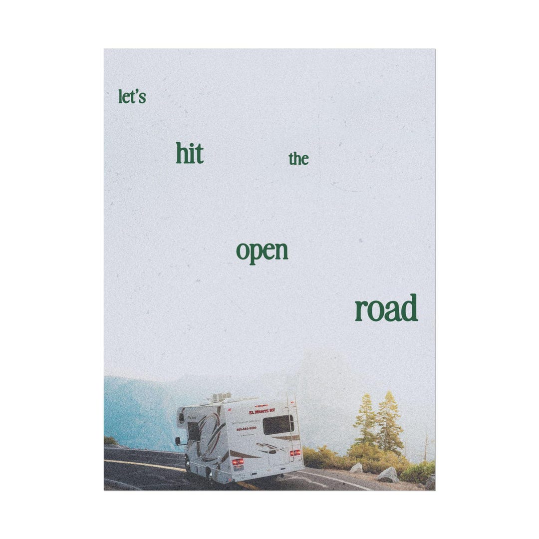 Let's Hit the Open Road Poster Vintage Adventure-inspired Wall Art ...