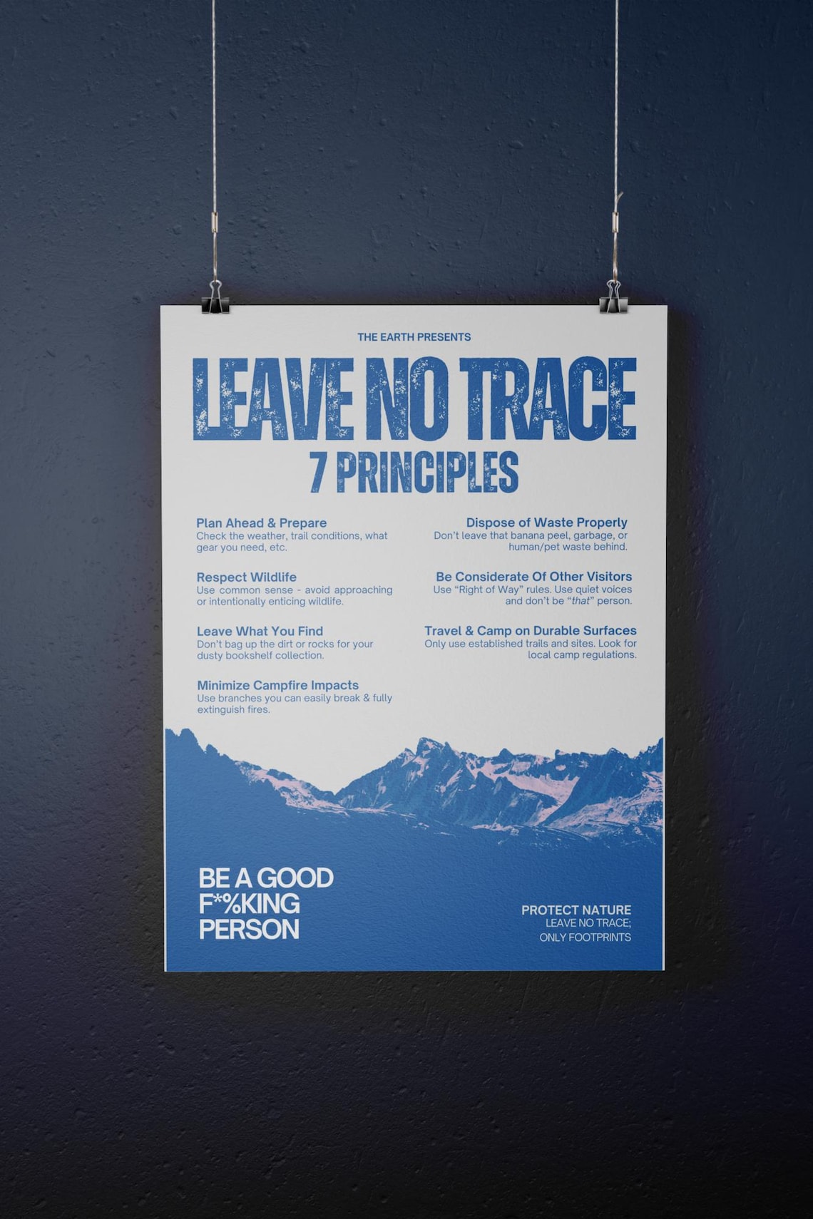 DIGITAL DOWNLOAD | Leave No Trace Principles Printable | Outdoor Ethics ...