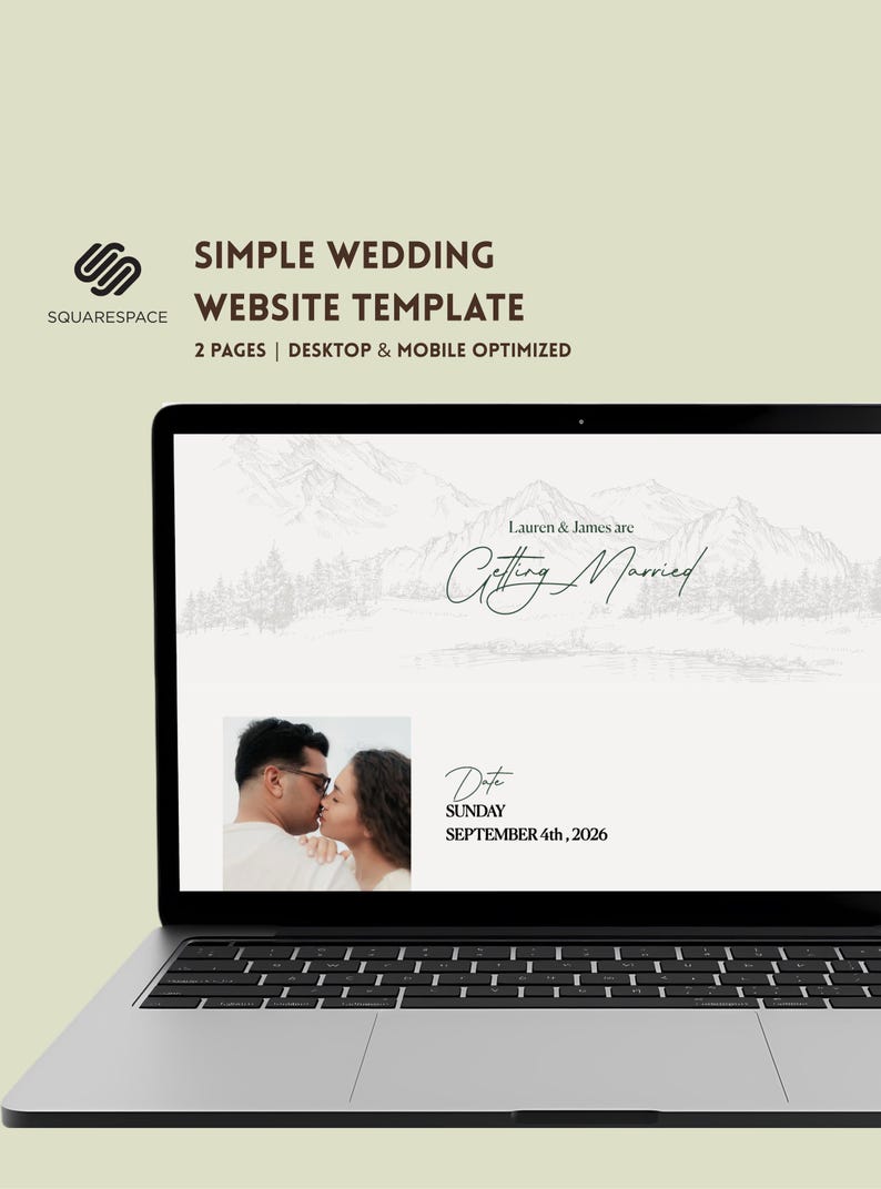 Simple Wedding Website Template | Mountain Theme Squarespace 7.1 ...