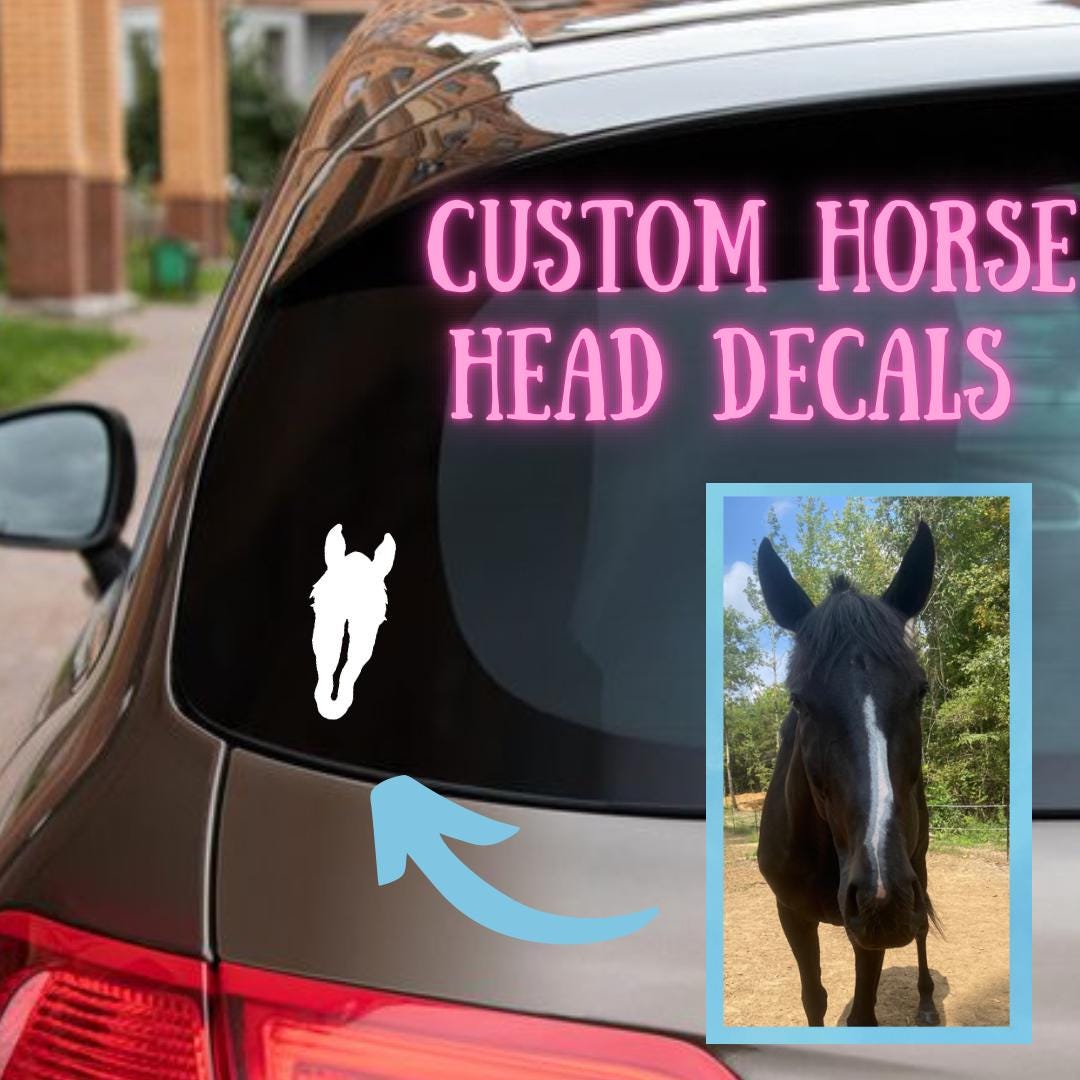 Custom Horse Head Decal - Custom Vinyl Horse Decal for Tumblers, Mugs ...
