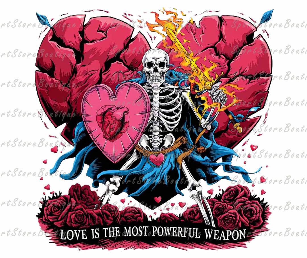 Love is the Most Powerful Weapon Png, Warrior Skeleton Png, Funny ...