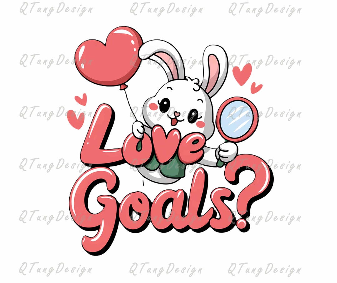 Love Goals PNG, Cute Rabbit PNG, Groovy Valentine Rabbit Png, Animal ...