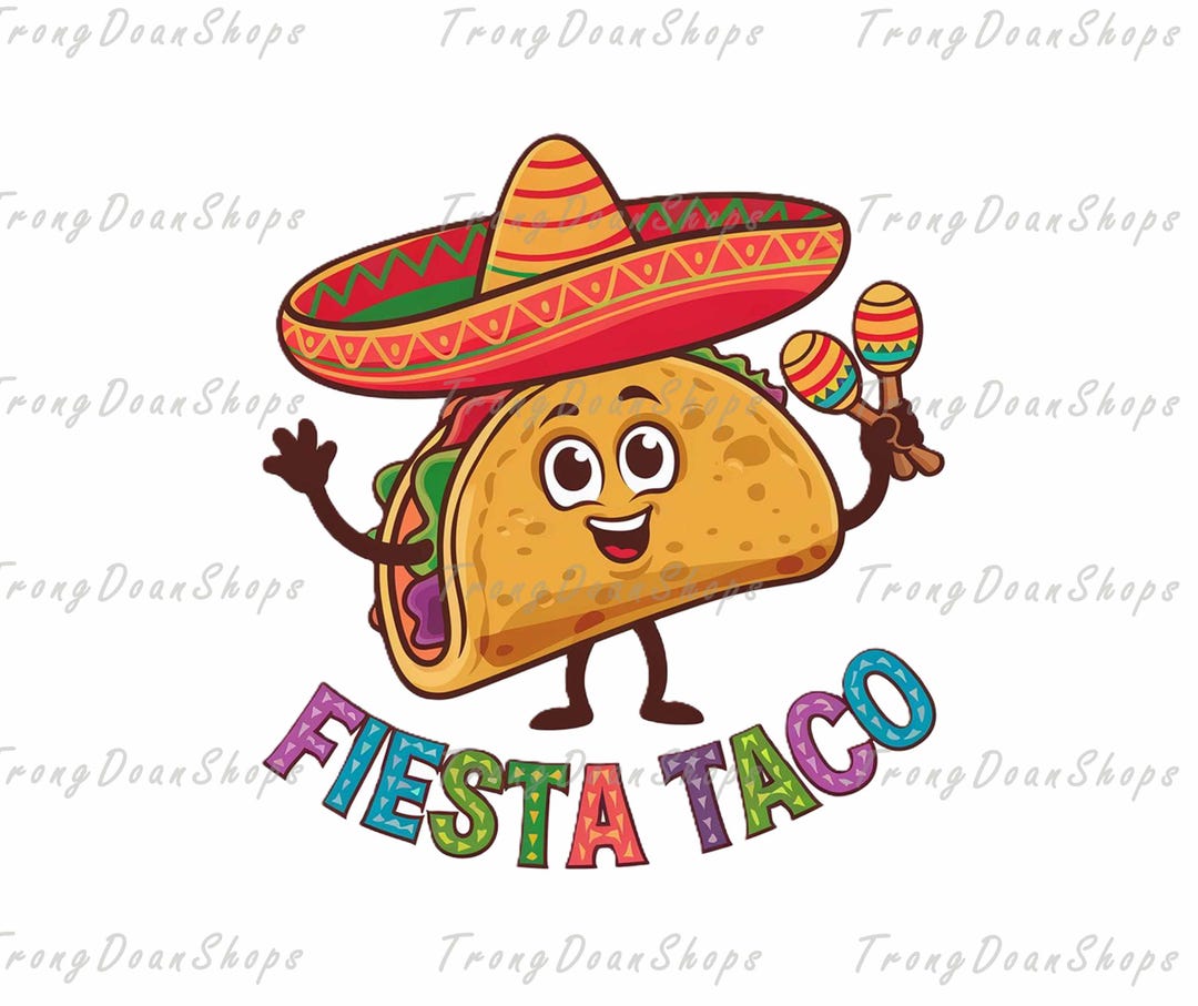 Smiling Fiesta Taco Png, Cool Taco Png, Funny Taco Png, Groovy Taco Png ...
