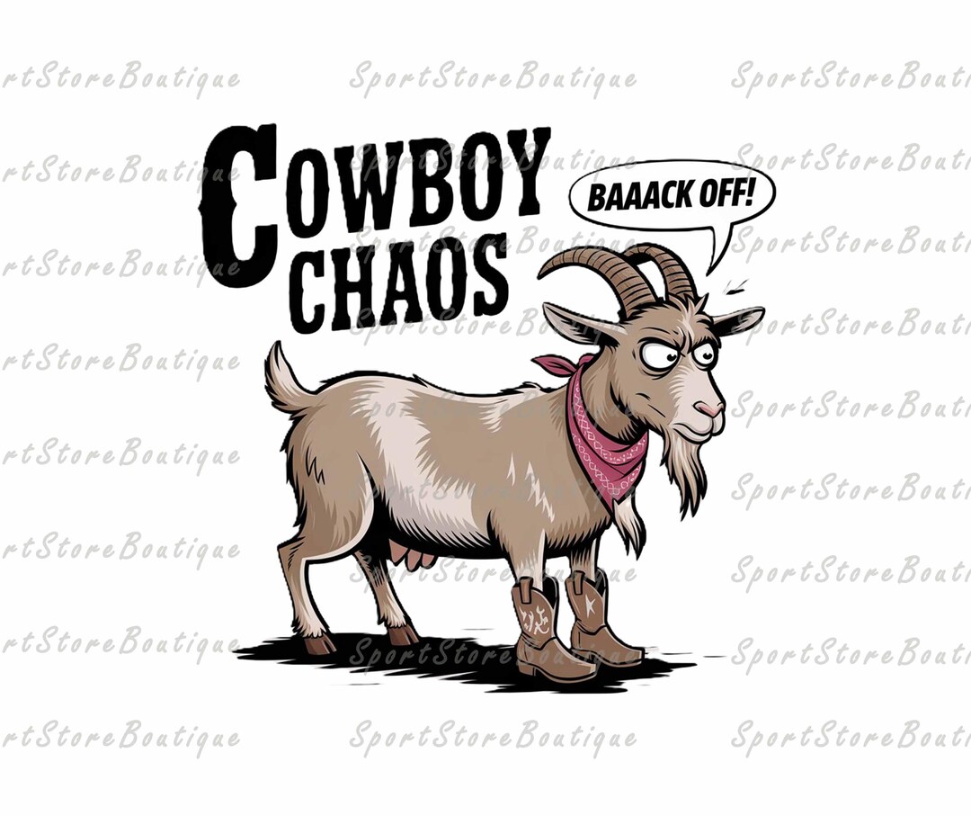 Cowboy Chaos Goat PNG, Goat Lovers PNG, Groovy Goat Png, Animal ...