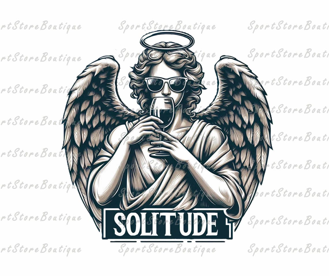 Solitude Angel PNG, Cool Guardian Angel PNG, Groovy Drinking Angel Png ...