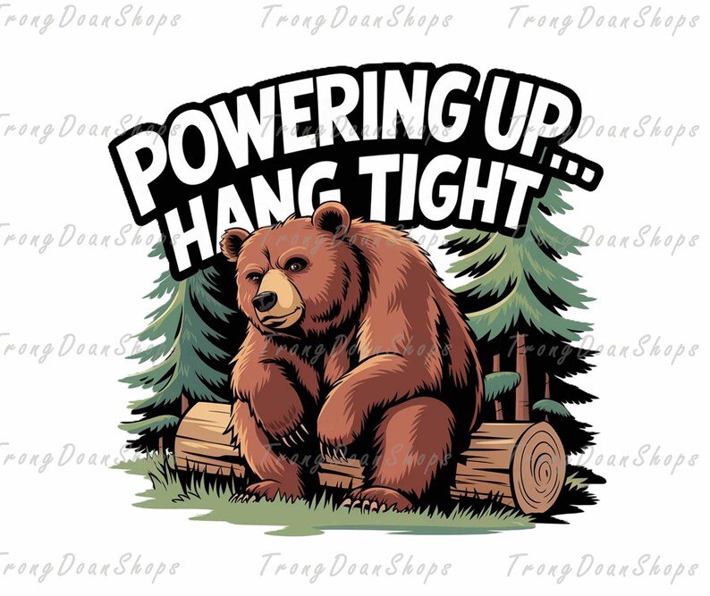 Powering up Bear Png, Funny Bear Png, Wildlife Animal Png, Bear Lovers ...