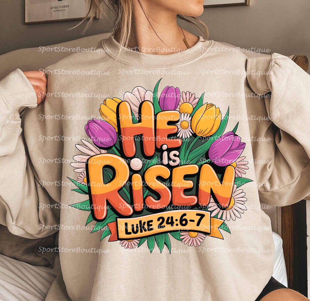 He is Risen PNG, Christian Easter Graphics, Floral Resurrection PNG ...
