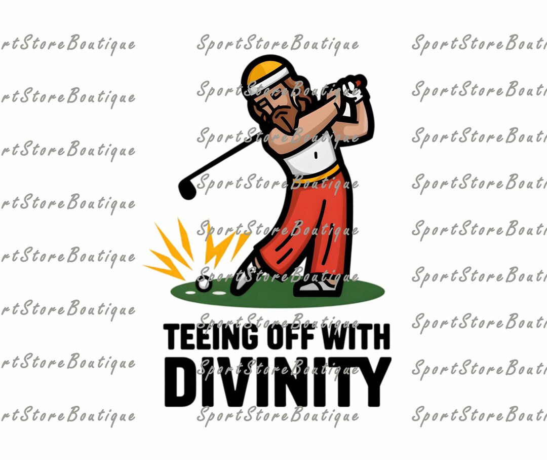 Jesus Playing Golf Png, Golfy Jesus Png, Teeing off With Divinity Png ...