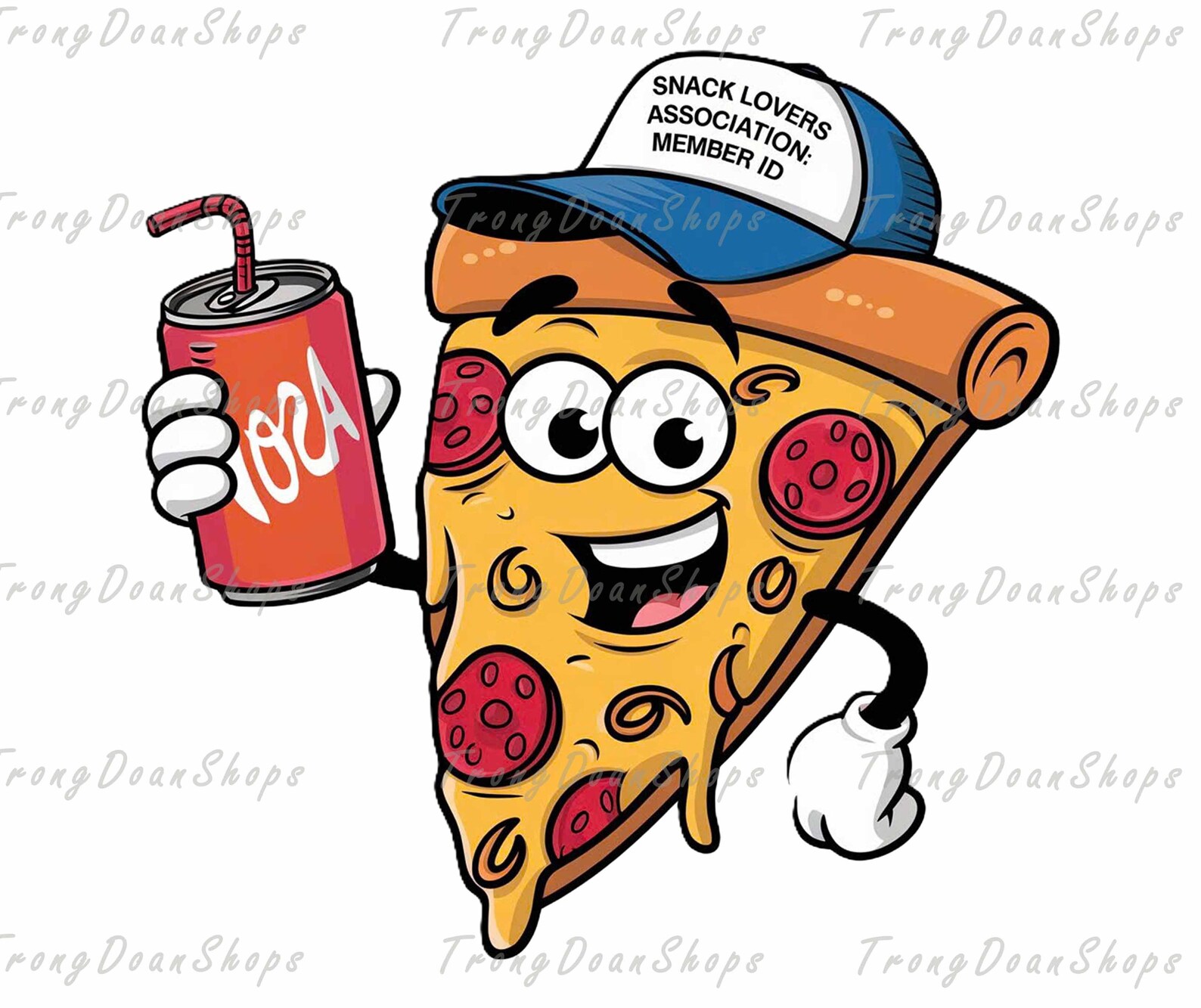 Smiling Pizza With Carbonated Drink Png, Cool Pizza Png, Funny Pizza ...