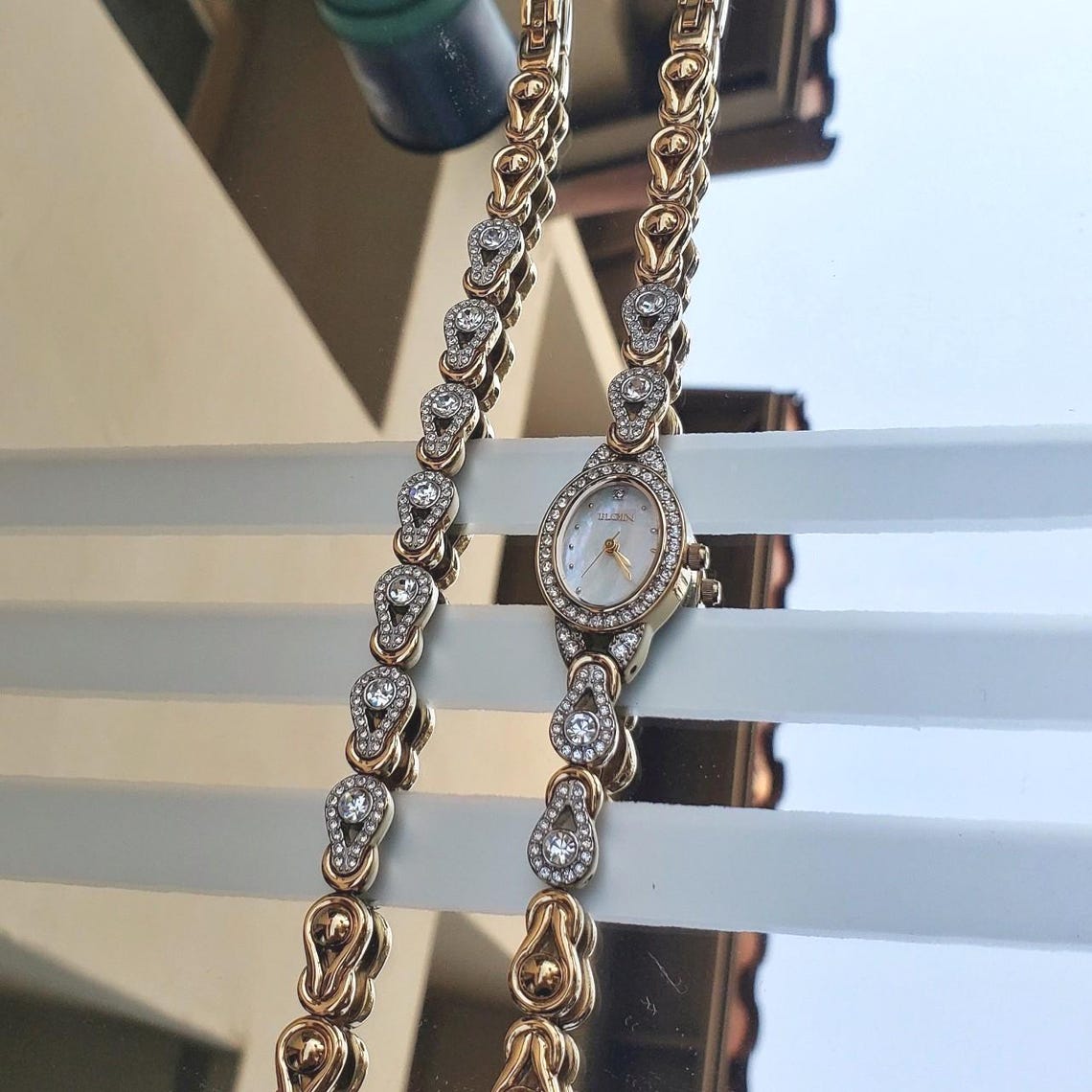 Diamante Gold Vintage Watch and Bracelet Set - Etsy