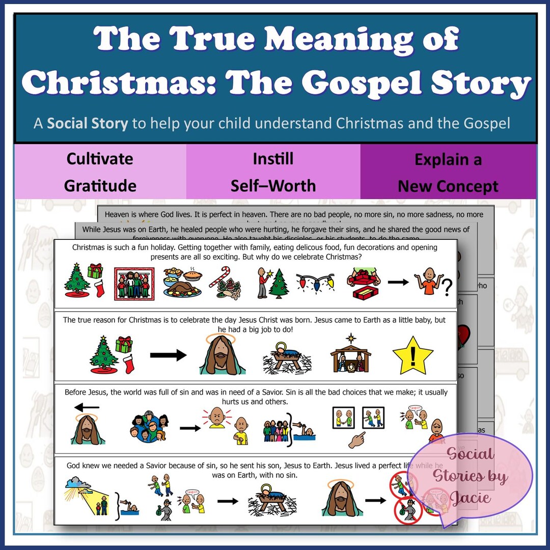 The True Meaning of Christmas Social Story - Explains Christmas and the ...