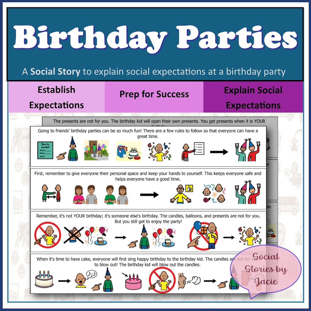 Birthday Parties Social Story - Prep Your Child for What to Expect at a ...