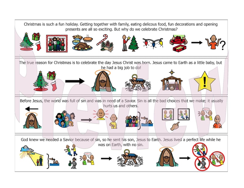 The True Meaning of Christmas Social Story - Explains Christmas and the ...