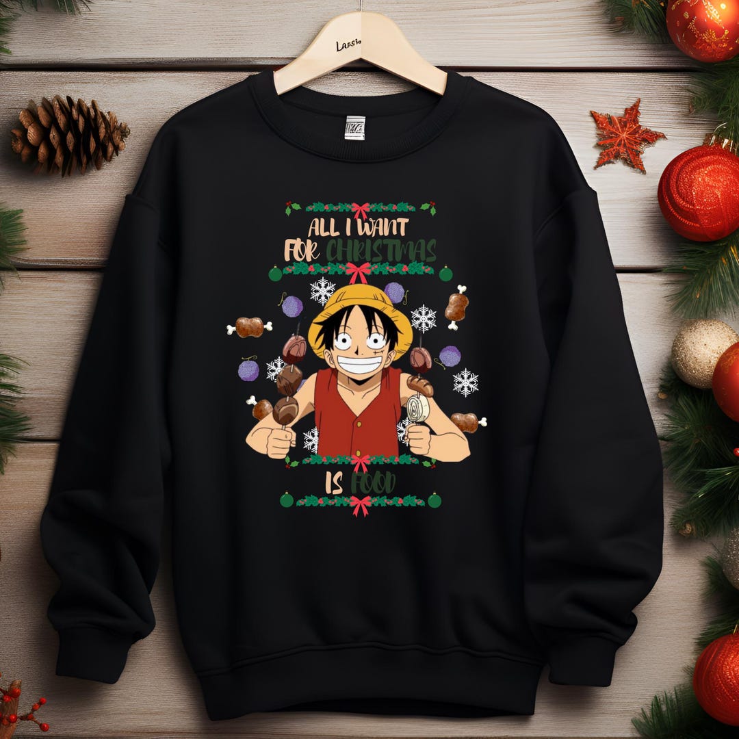 Luffy Sweatshirt Cozy Sweater Christmas Gift Sweater One Piece Sweater ...
