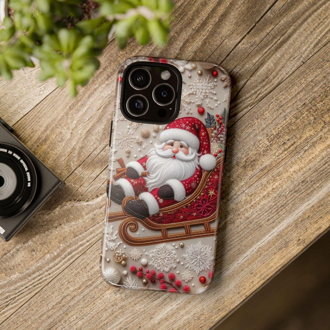 Christmas Santa Sleigh Snowflakes Tough Case Festive Phone Protection ...