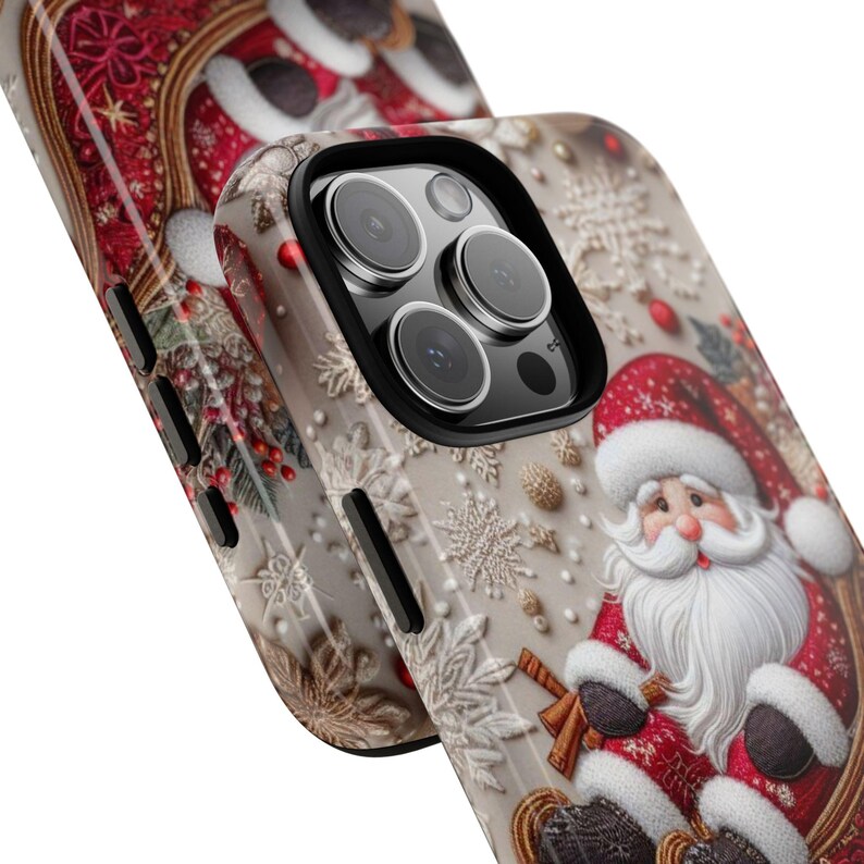 Christmas Santa Sleigh Snowflakes Tough Case Festive Phone Protection ...