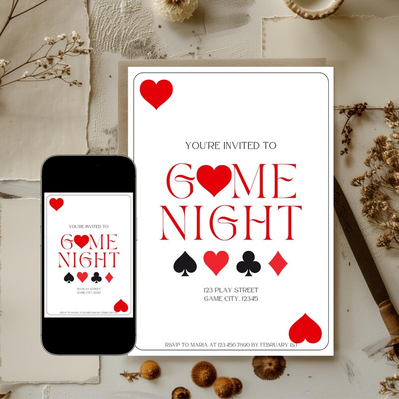 Playing Card Invite - Etsy