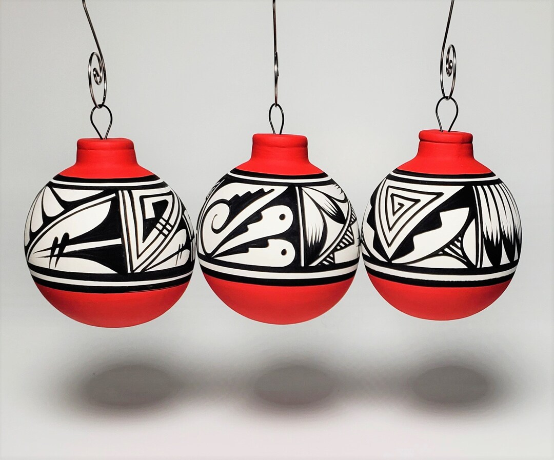 Southwestern New Mexico Bright Christmas Red Ornaments SET OF 3 - Etsy