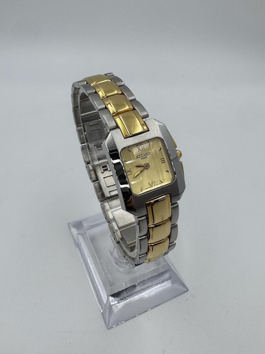 Vintage Swiss Azzaro Watch – Gold & Silver Two-tone Luxury Timepiece - Etsy