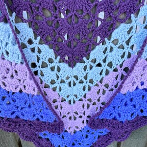 Hand Crocheted Triangular Alpaca Shawl, Purples and Blues - Etsy