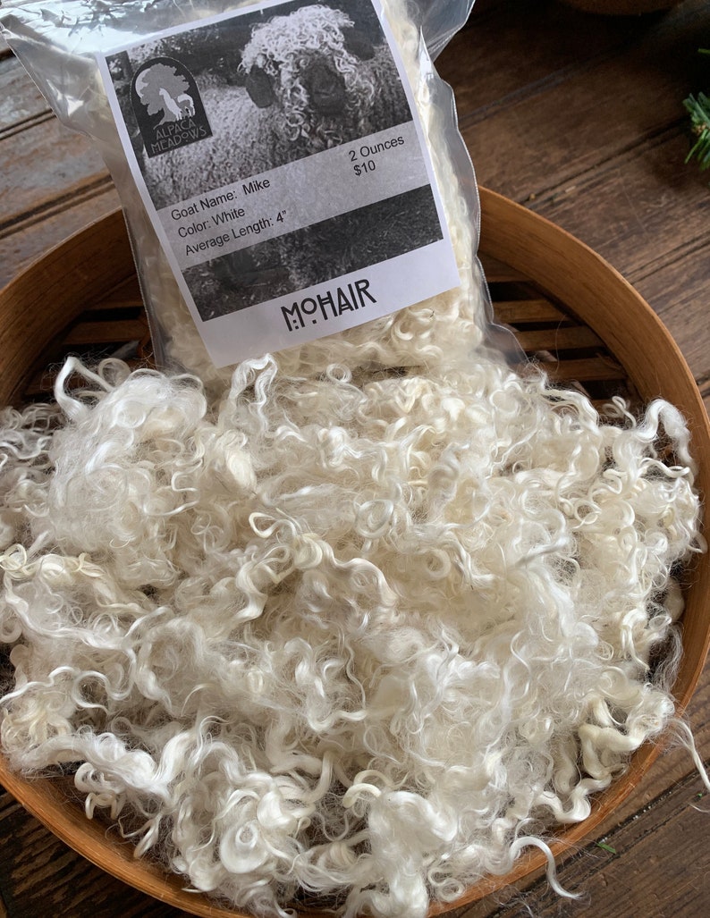 Mohair Angora Goat Fiber 4 Inches White Fiber 2 Ounces | Etsy