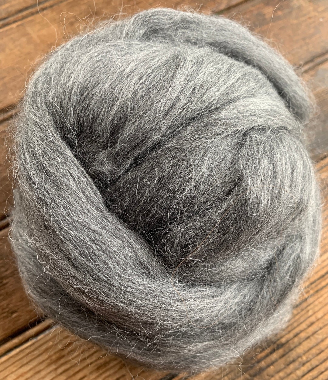Baby Alpaca Roving for Spinning and Felting - Medium Silver Gray, 4 ...